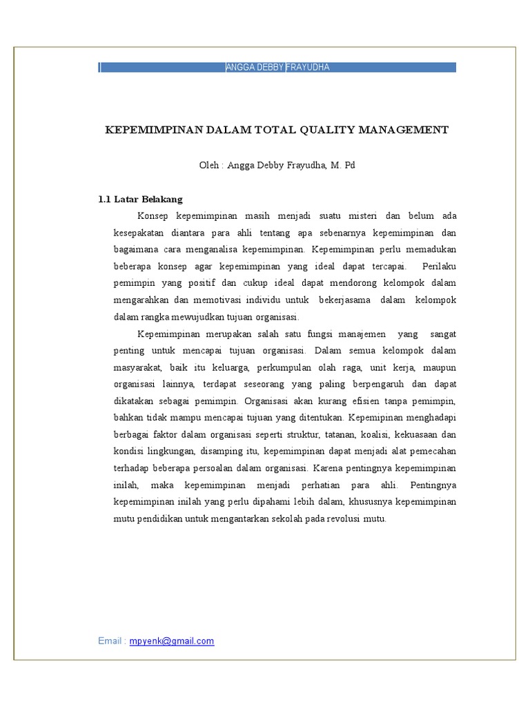 Inisiasi 4 Kepemimpinan Dalam Total Quality Managem Pdf 