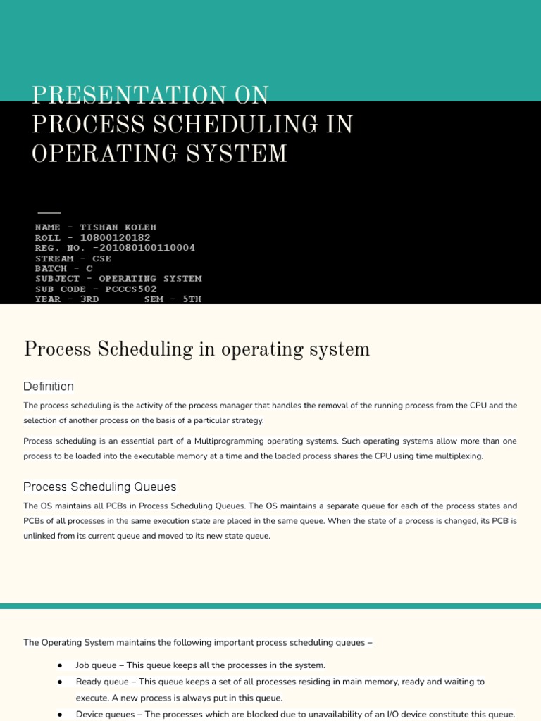 Operating System | Download Free PDF | Scheduling (Computing) | Process (Computing)