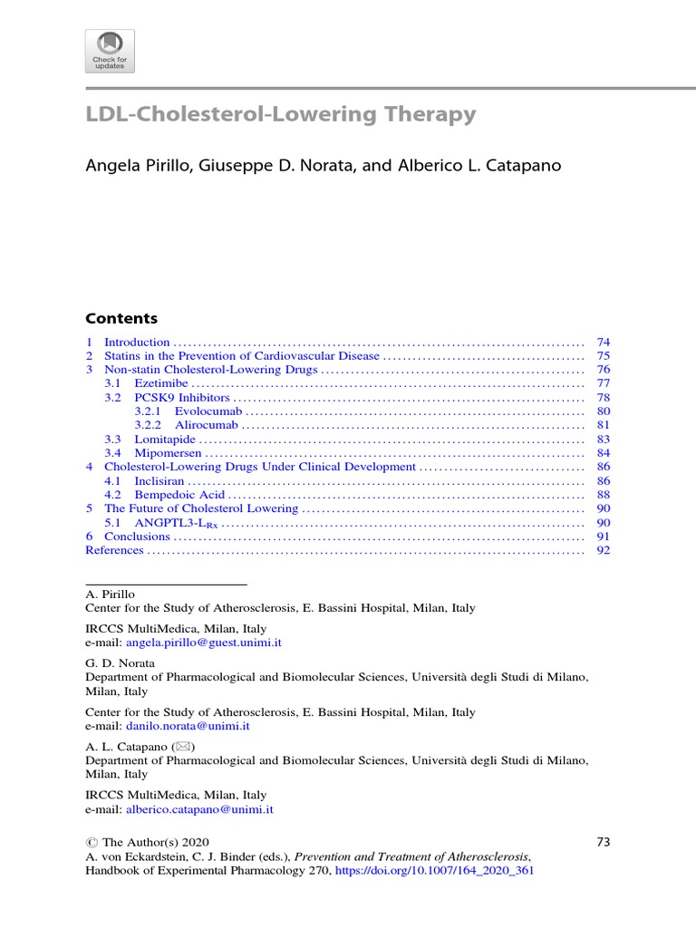 Prevention and Treatment of Atherosclerosis 04 LDL Cholesterol Lowering Theraphy | PDF | Statin ...