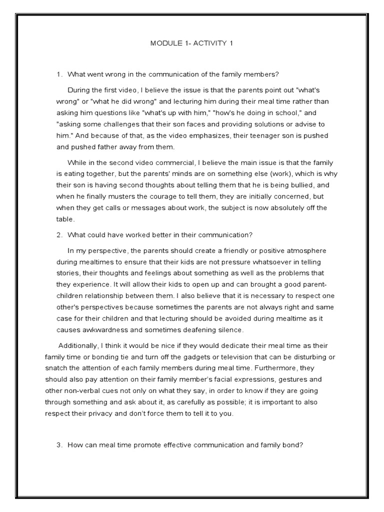 Module 1- Activity 1 | PDF | Thought | Psychology