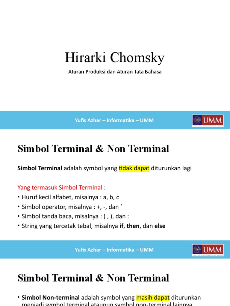 TBO02 - Hirarki Chomsky Aturan Produksi | PDF