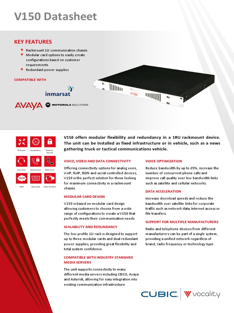 V150 Datasheet: Key Features | Download Free PDF | Router (Computing) | Computer Network