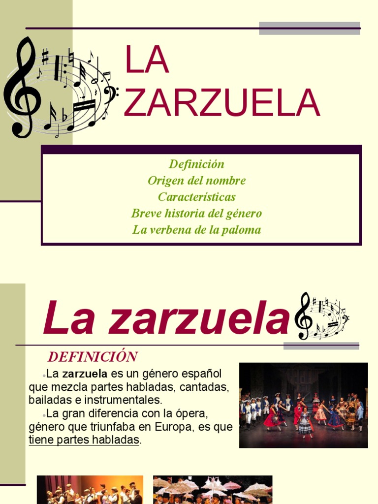 LA ZARZUELA Breve Historia | PDF | Las artes escénicas