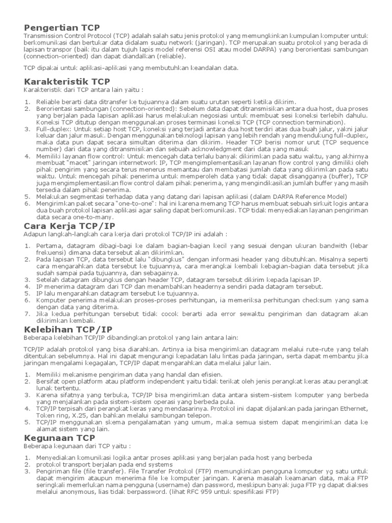 Pengertian Tcp And Udp Pdf 4557