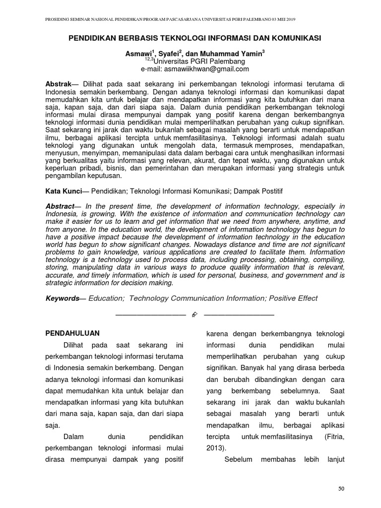 1.pendidikan Berbasis Teknologi Informasi Dan Komunikasi | PDF | Ilmu Sosial