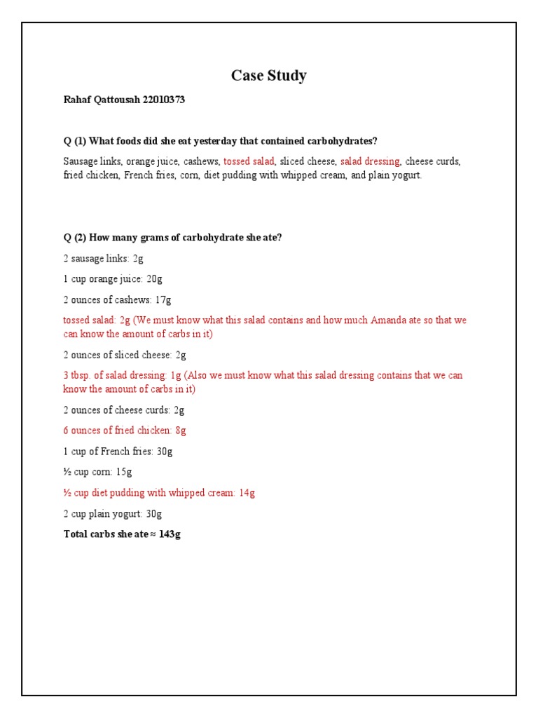 Carbohydrate Intake Analysis Case Study | PDF | Lifestyle
