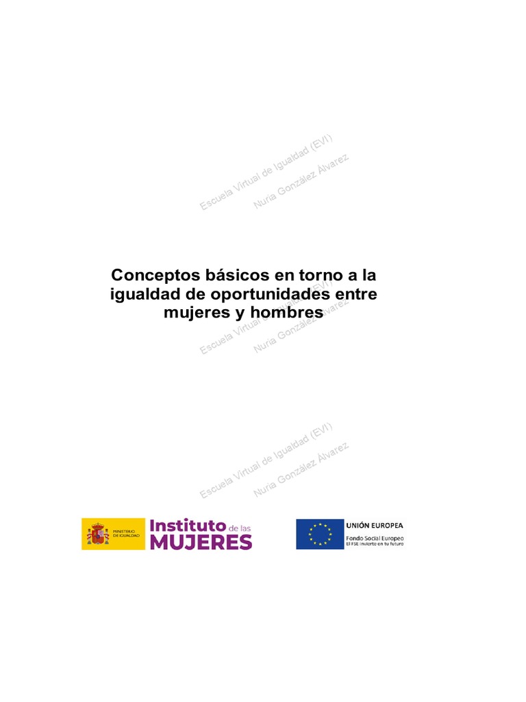 01 Conceptos Basicos en Torno ALa Igualdad de Oportunidades Entre Mujeres YHombres | PDF ...