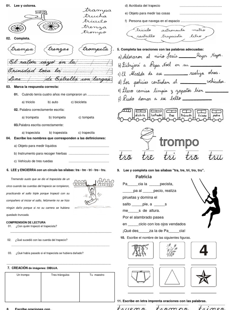 1° Tra Tre Tri Tro Tru | PDF