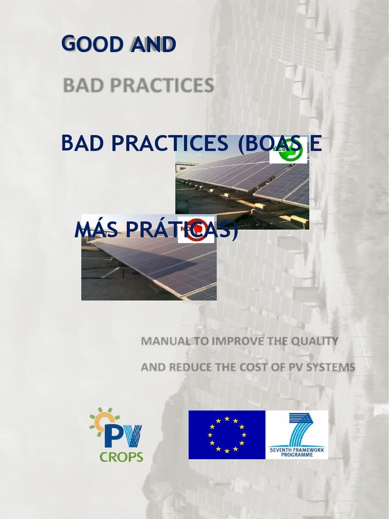 Good - and - Bad - Practices PV Manual Traduzido Ok | PDF | Painel solar | Célula solar