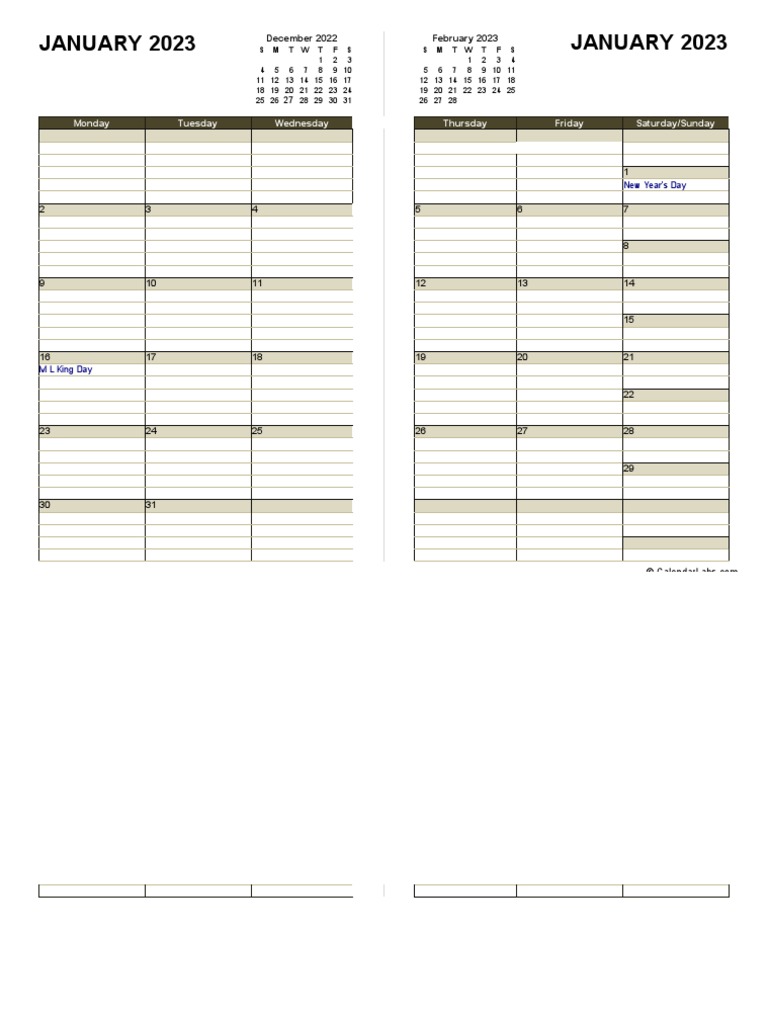 2023 Diary Planner Template Excel 15 | PDF | Observances