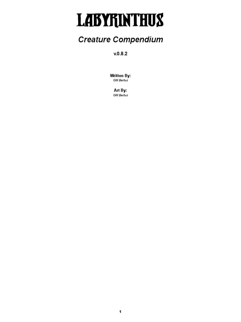 Creatures Compendium: A Guide to the Beings of Labyrinthus | PDF | Dwarf (Dungeons & Dragons)