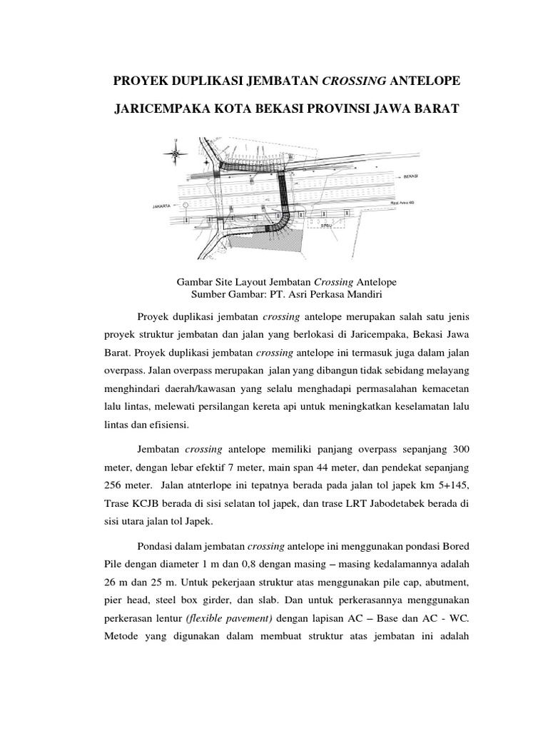 Duplikasi Jembatan Crossing Antelope Bekasi | PDF