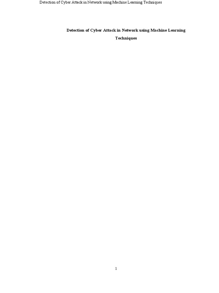 Detection of Cyber Attack in Network Using Machine Learning Techniques-1 | Download Free PDF ...