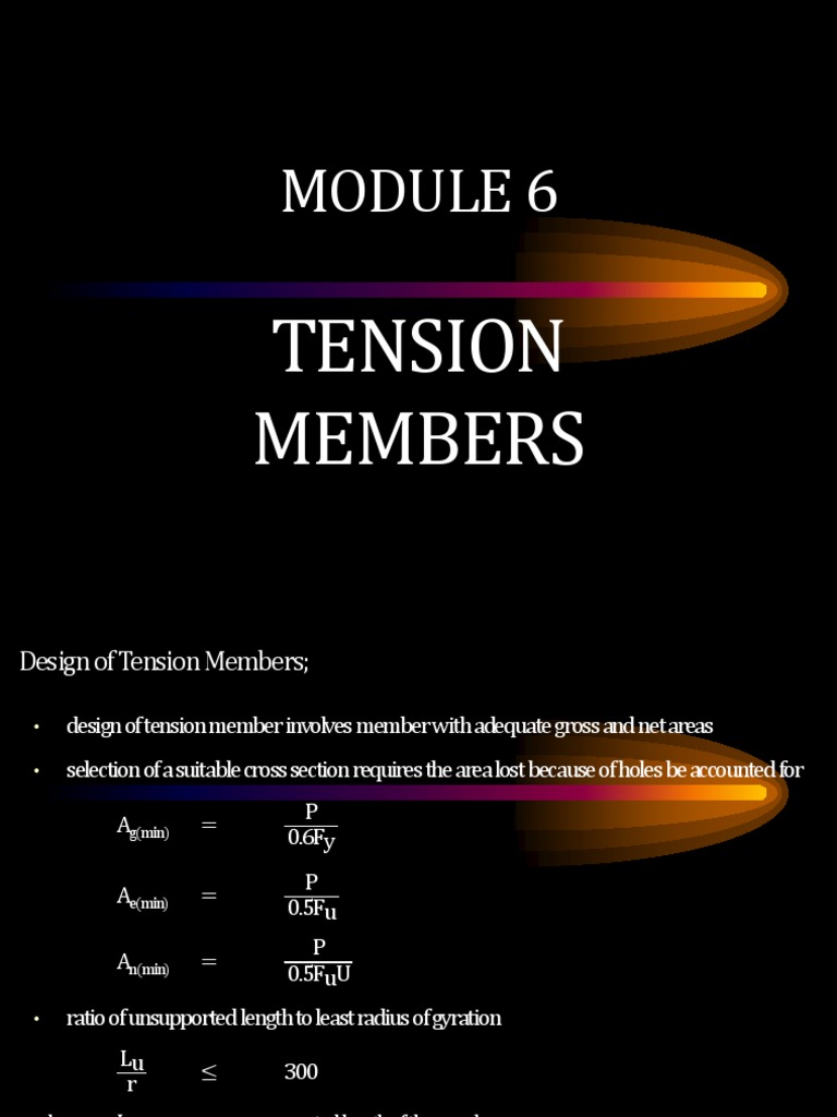 MODULE 6 - (Design of Tension Members) | PDF | Building Technology ...