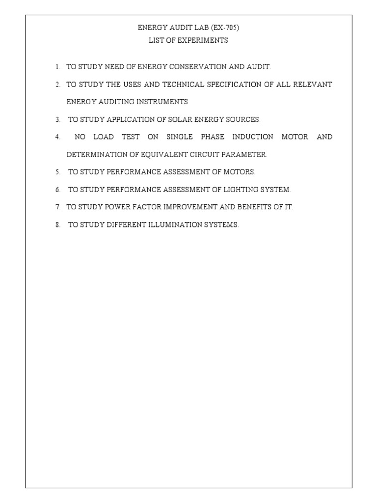 Energy Audit Lab Experiments Guide | PDF | Light Emitting Diode ...