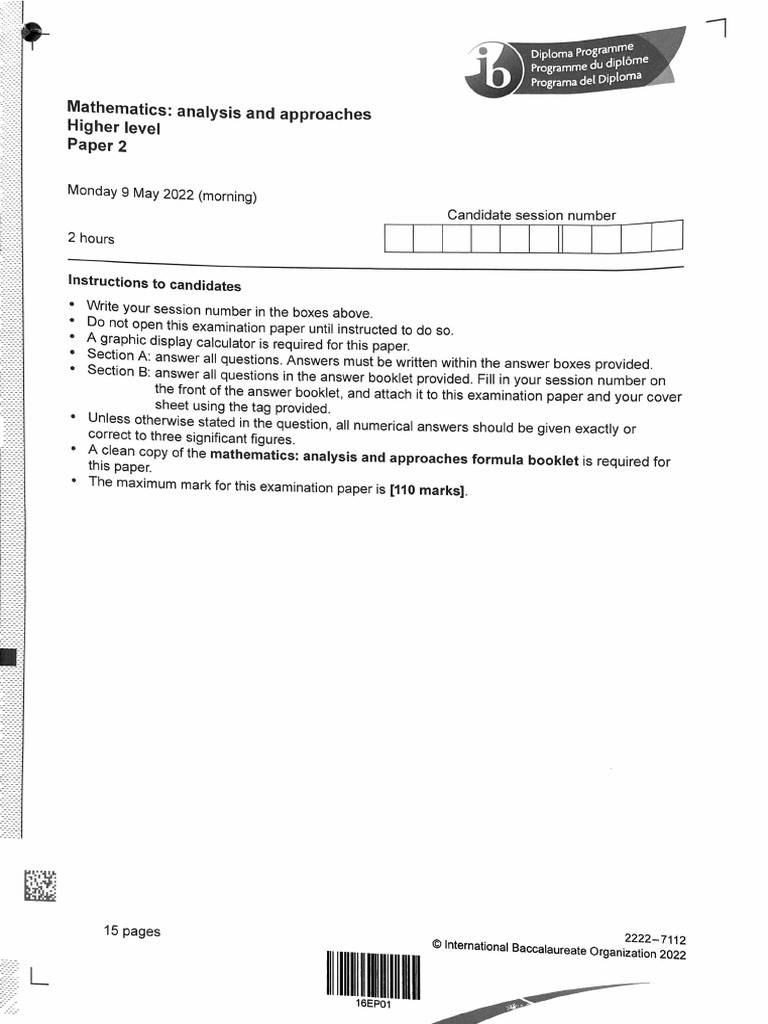 2022 HL Math Paper 2 | PDF