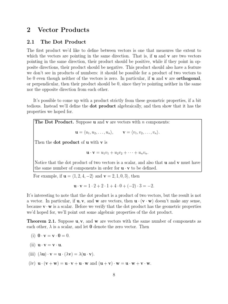 Vector Products | PDF