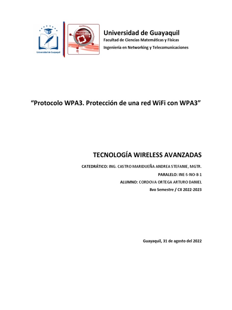 2P.Deber Nro 11 (Protocolo WPA3) | PDF | Wifi | Contraseña