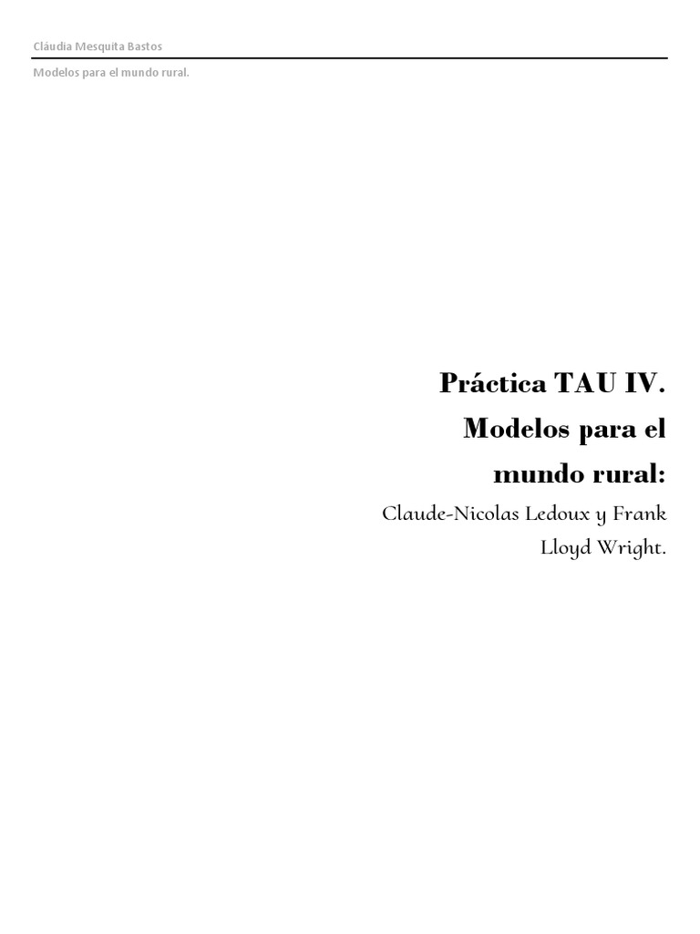 Ledoux y las Salinas de Chaux | PDF | Ciencias sociales | Clásicos
