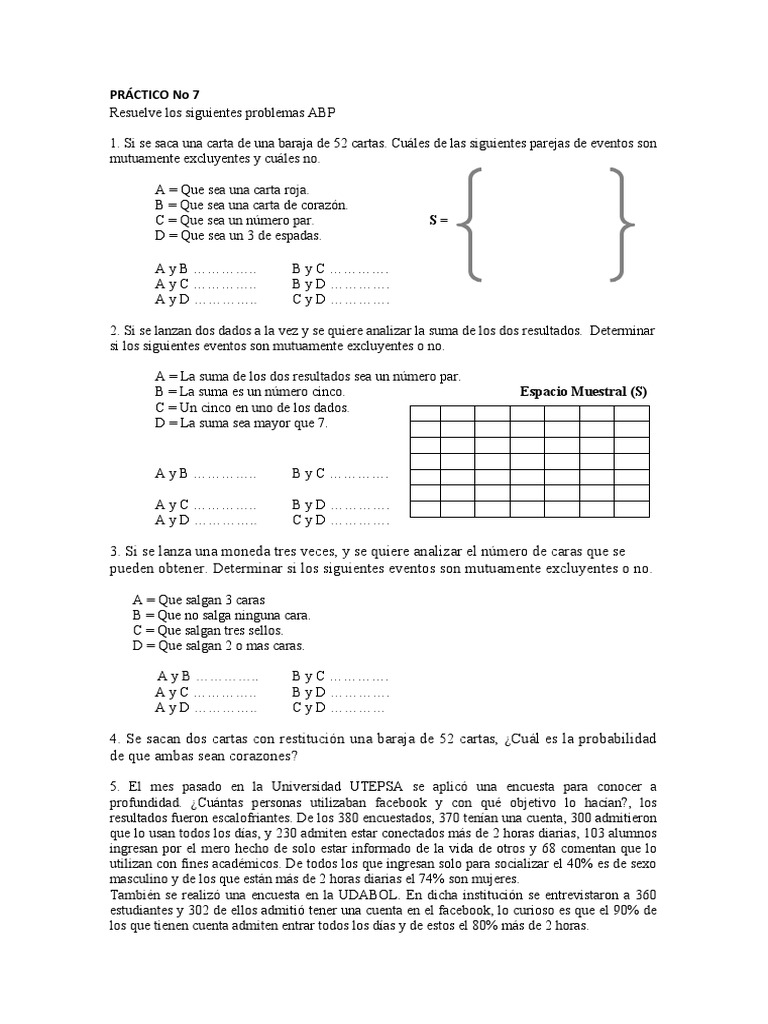 Practico 1 Probabilidades | PDF