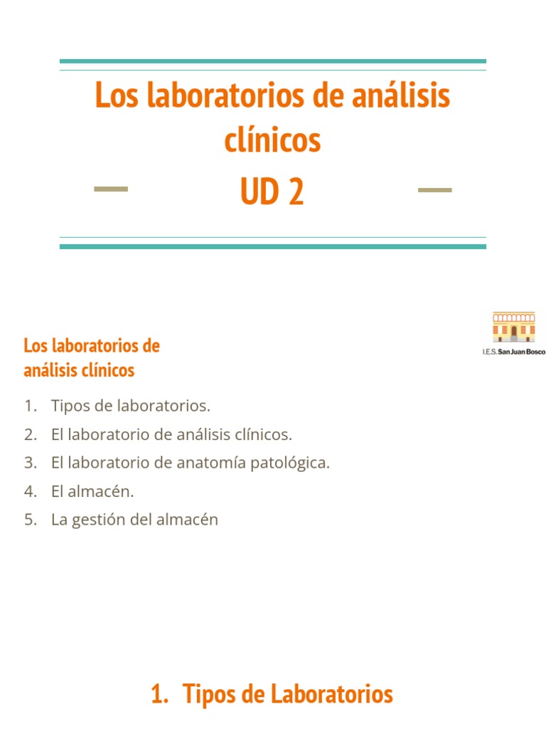 UD 2 Los Laboratorios | PDF | Patología | Laboratorios