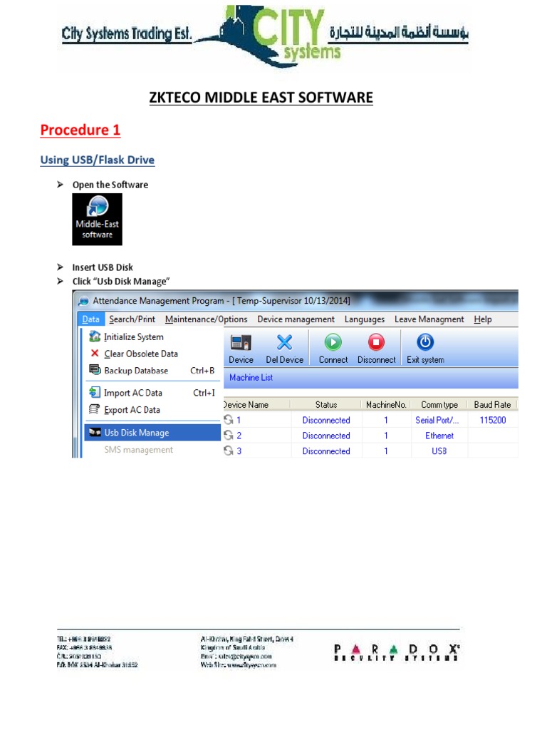 ZKTeco Middle East Software Guide | PDF | Business | Computers