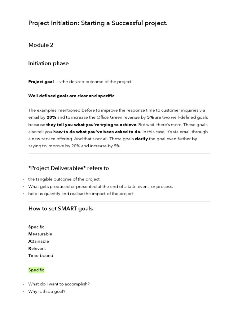 Key Components of Project Initiation | PDF | Goal | Project Management