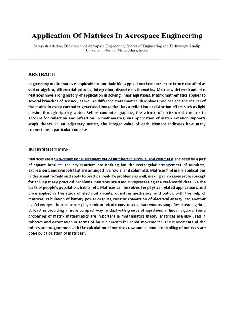 Mathematics Pdf Matrix Mathematics Mathematics