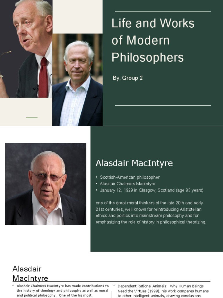 Modern Philosophers: MacIntyre & Blackburn | PDF | Philosophical ...