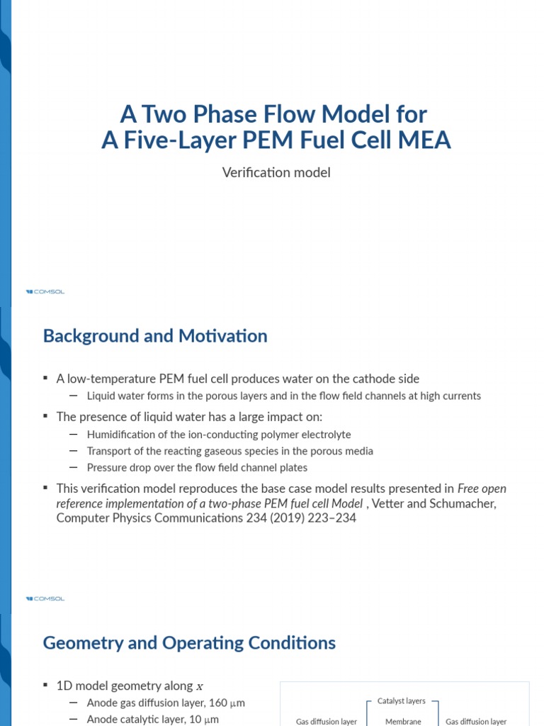 Two-Phase Flow Model for PEM Fuel Cells | PDF | Electrochemistry ...