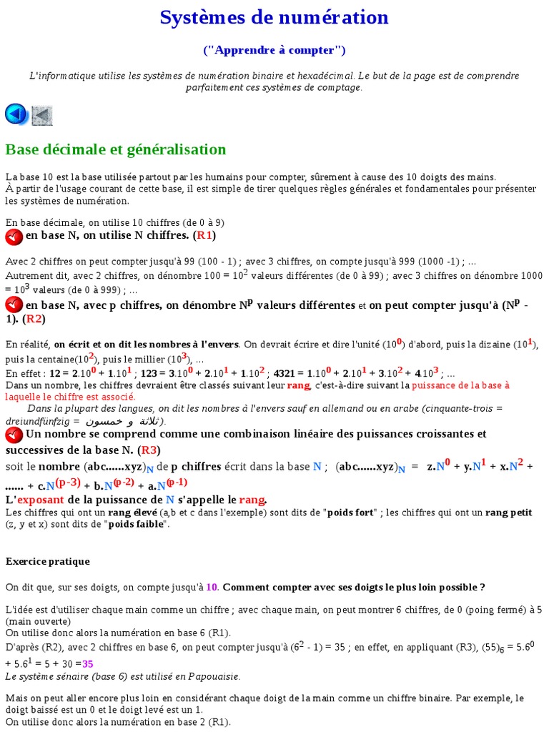 02 - B - Systèmes de Numération | PDF | Modèle de couleur en RVB | Décimal
