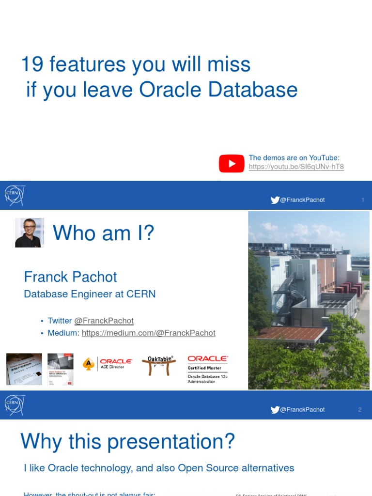 2019-Db-Franck Pachot-19 Features You Will Miss If You Leave Oracle ...