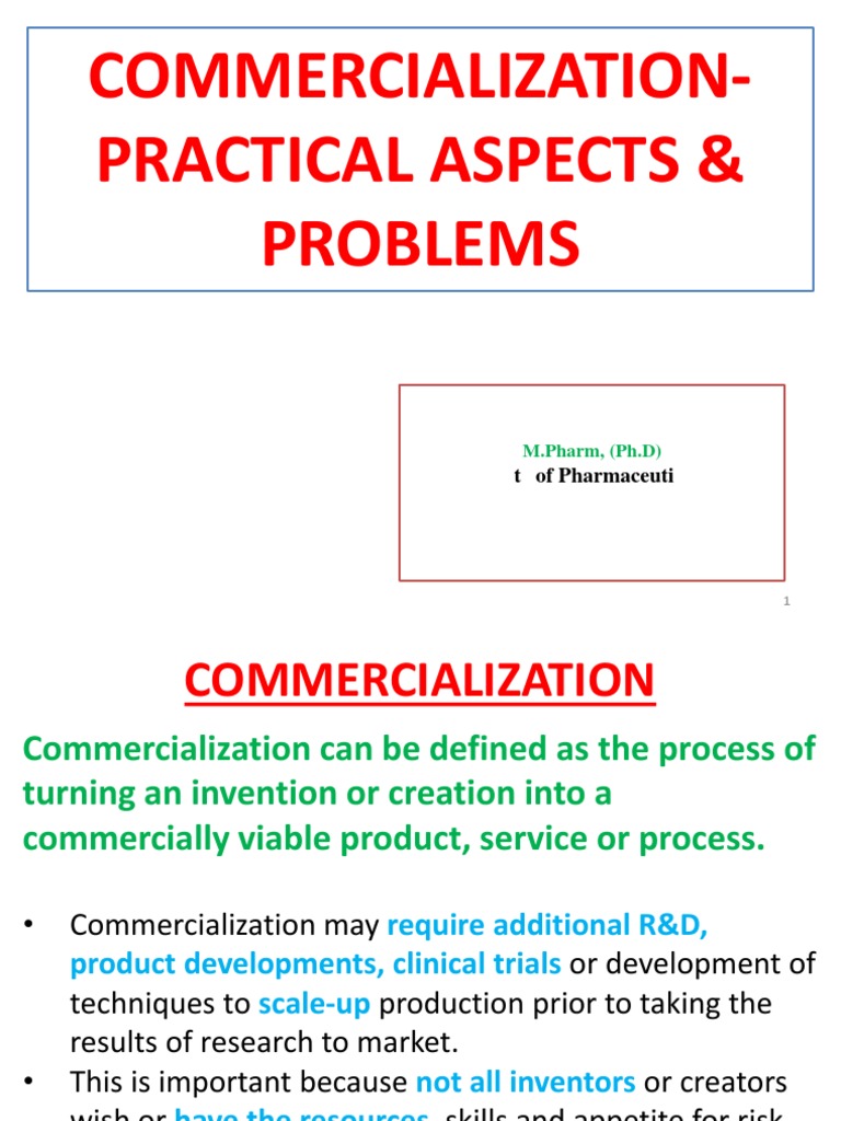 Commercialization Challenges & Solutions | PDF | License | Invention