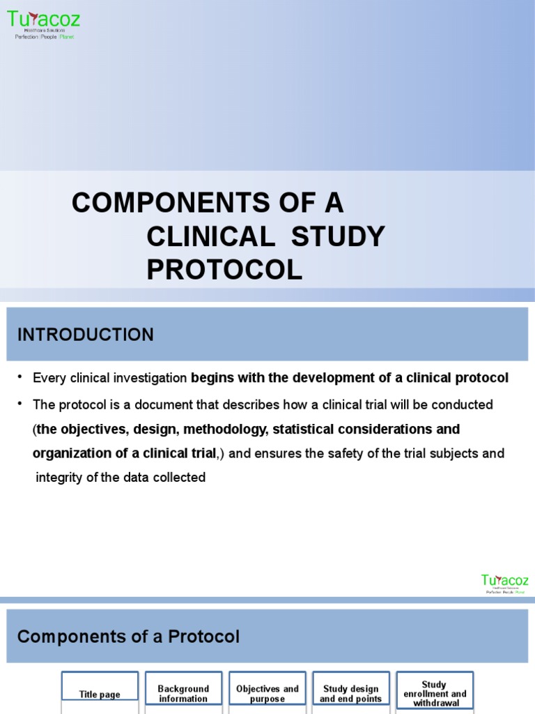 Components of a Clinical Study Protocol | PDF | Clinical Trial | Medicine