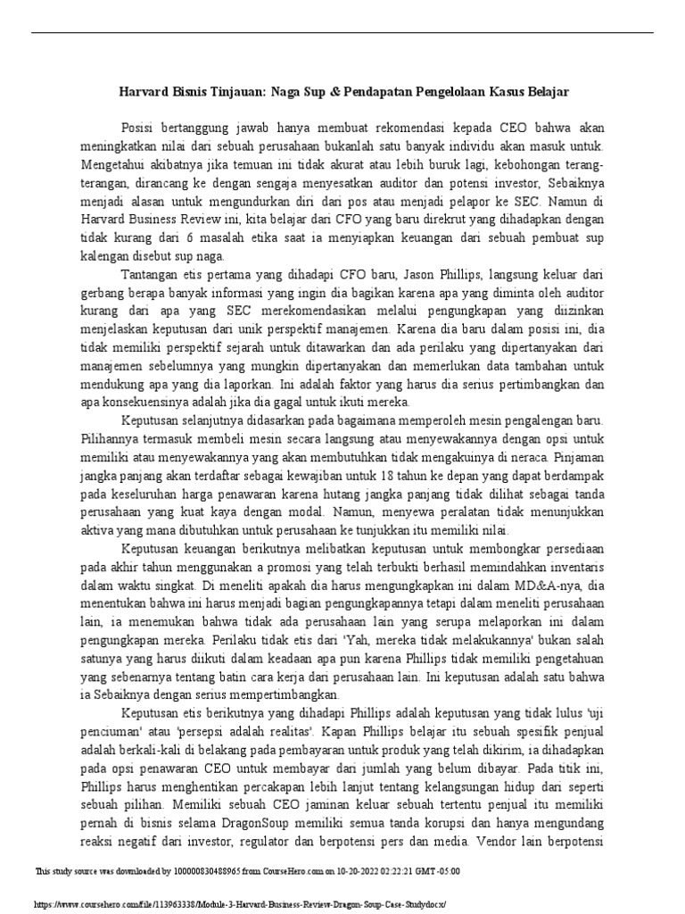 Module 3 Harvard Business Review Dragon Soup Case Study | PDF ... Module 3 Harvard Business Review Dragon Soup Case Study | PDF ...