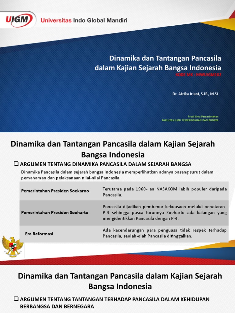 4 Dinamika Dan Tantangan Pancasila Dalam Kajian Sejarah Bangsa