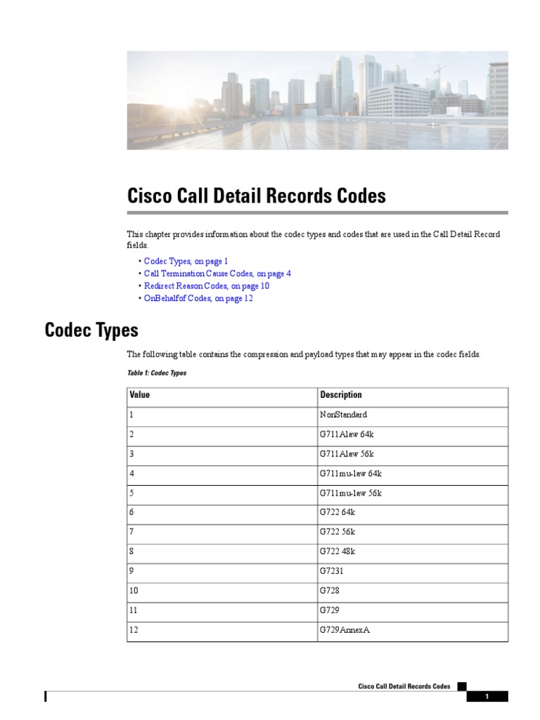 SDL Traces Caps - Codec Types | PDF | Network Protocols | Internet Protocols