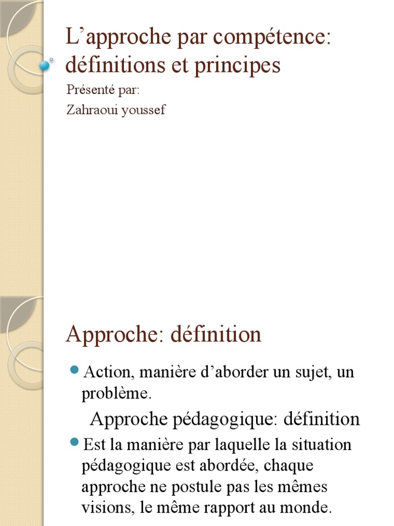 Approche par Compétence: Principes Clés | PDF | Compétence (Ressources ...