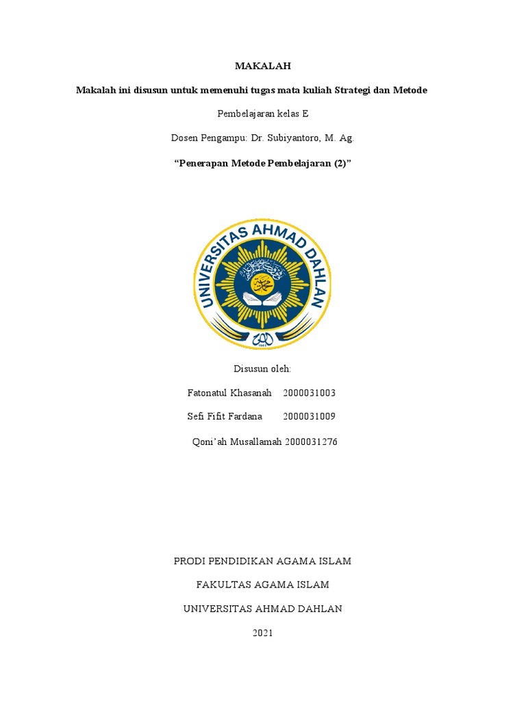 Sefi Fifit Fardana - 2000031009 - Makalah Individu SMP Kelas E | PDF