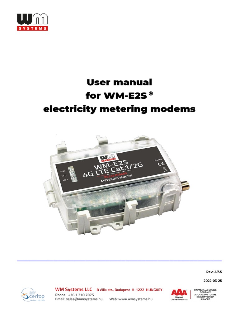 User Manual For WM-E2S v2 75 | PDF | Modem | Computer Network