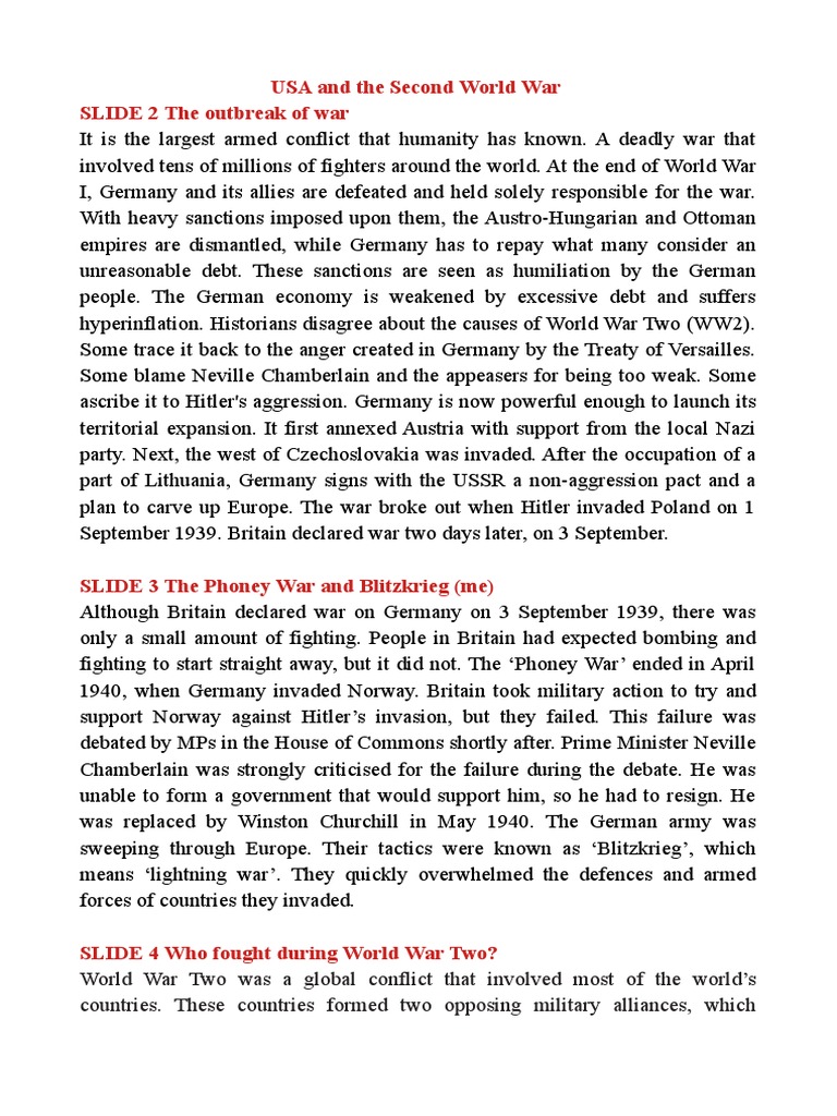 USA and The Second World War | PDF | World War II | Allies Of World War II