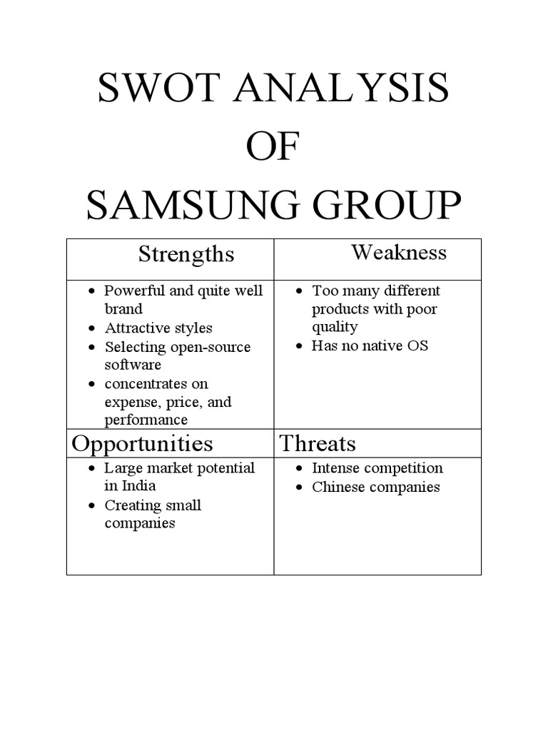 SWOT and PESTLE Analysis of Samsung and Siemens | PDF | Apple Inc ...