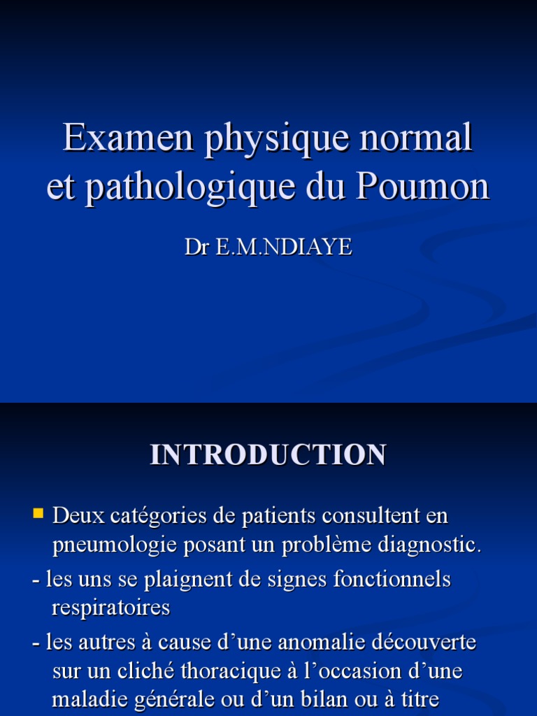 Examen Physique Normal Et Pathologique, Thoracique Et | PDF | Poumon ...