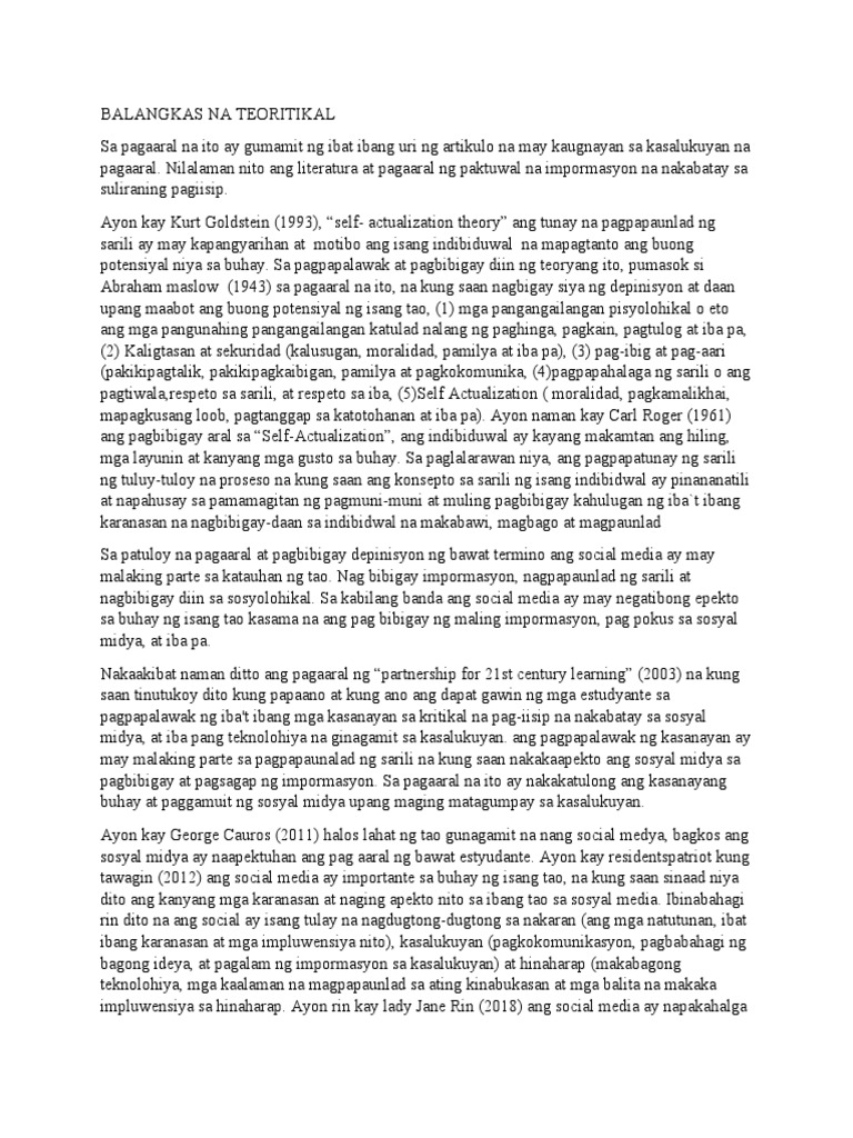 Balangkas Na Teoritikal 2 | PDF