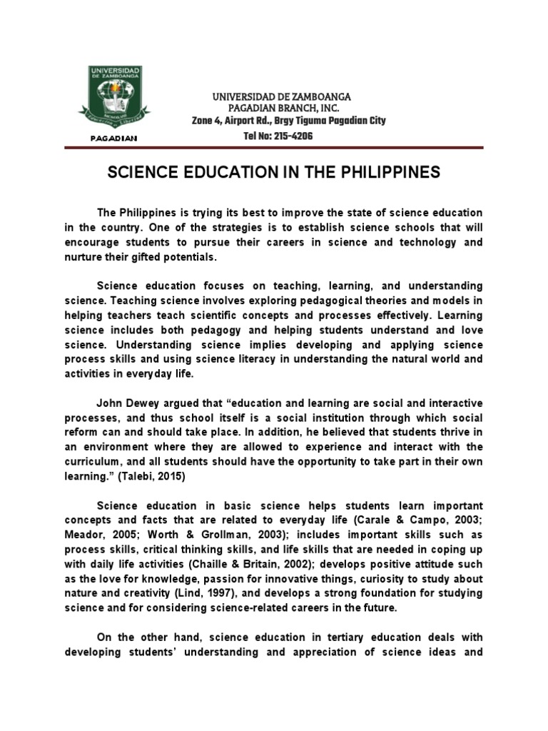 Science Education in The Philippines | PDF | Science Education | Science