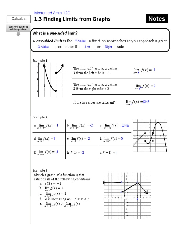 Calc 1.3 Packet Answers. | PDF | Function (Mathematics) | Mathematical ...
