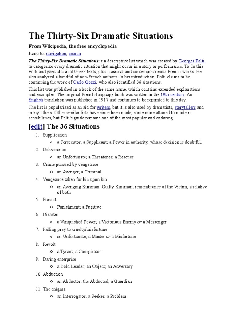 The Thirty-Six Dramatic Situations