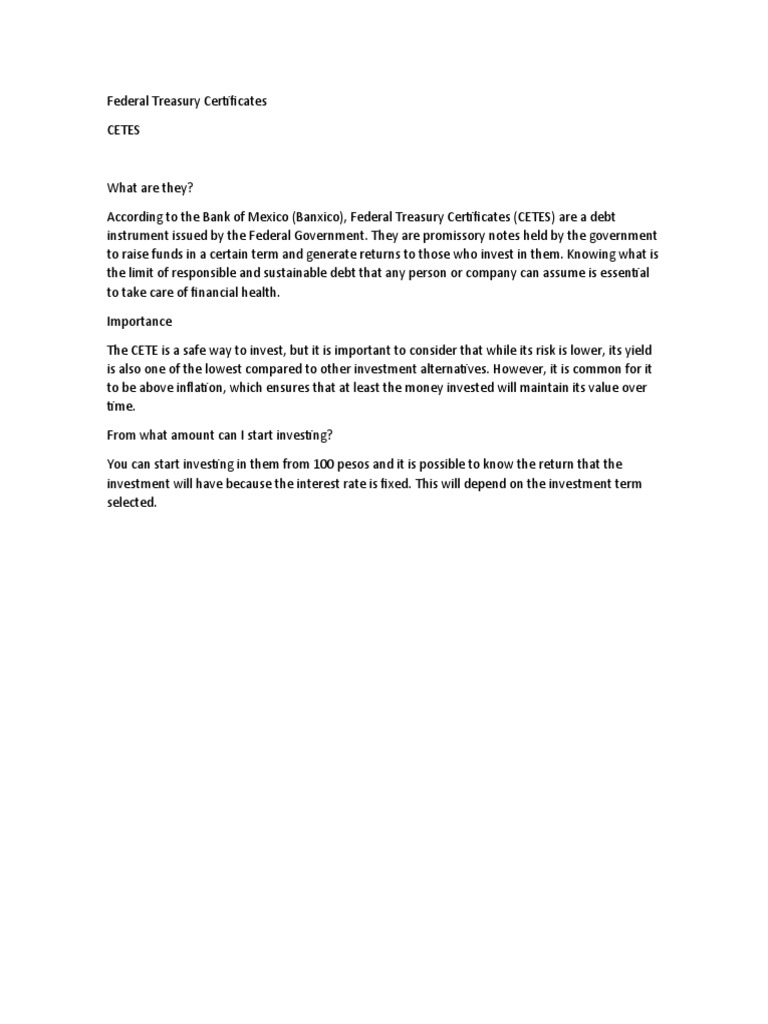 Federal Treasury Certificates | PDF | Business | Law