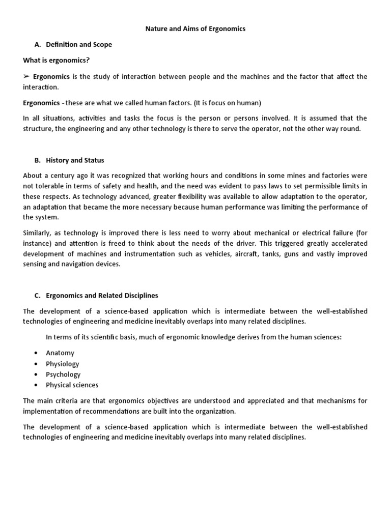 Ergonomics Prelim Reviewer | Download Free PDF | Human Factors And ...