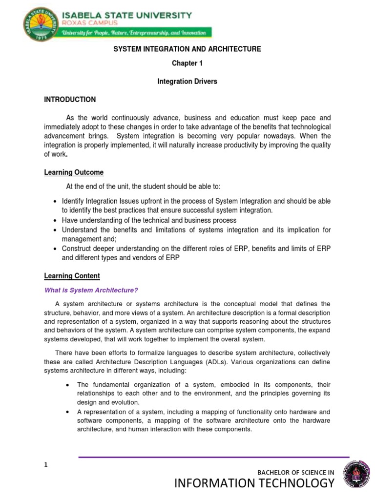 System Integration and Architecture 001 | PDF | Enterprise Resource ...